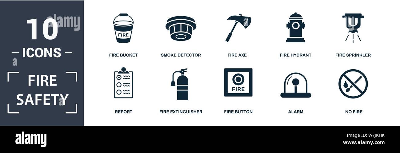 L'icône de sécurité-incendie. Télévision remplis contiennent un ...