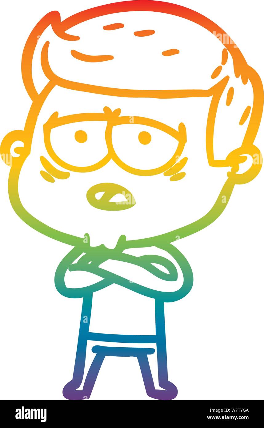 La ligne de gradient dessin d'un homme fatigué de dessin animé Image ... La ligne de gradient dessin d'un homme fatigué de dessin animé Image ...