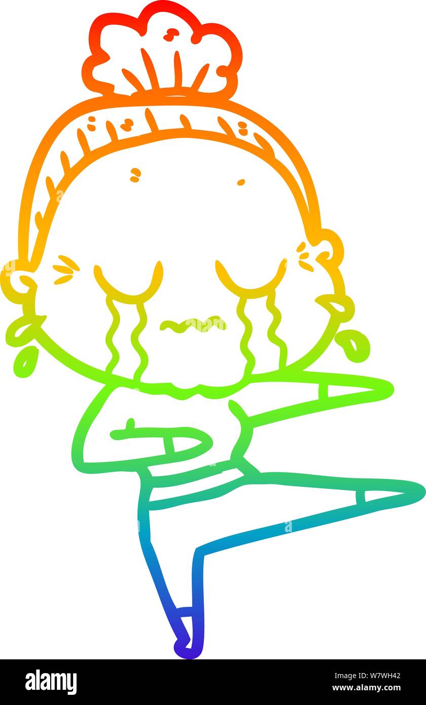 La ligne de gradient dessin d'une petite danseuse dessin animé femme ...