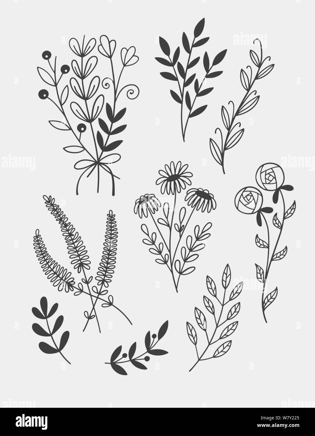 Peu de branches et de fleurs, tatouage minuscule part dessiner dessin ...