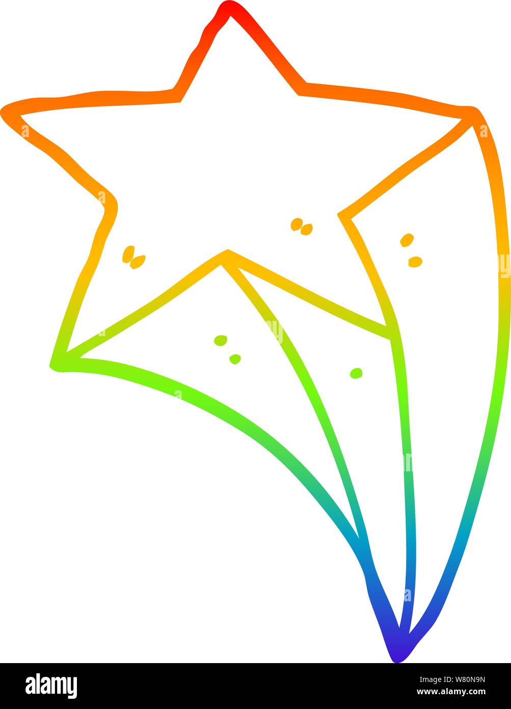 La ligne de gradient dessin d'une caricature shooting star Image ...