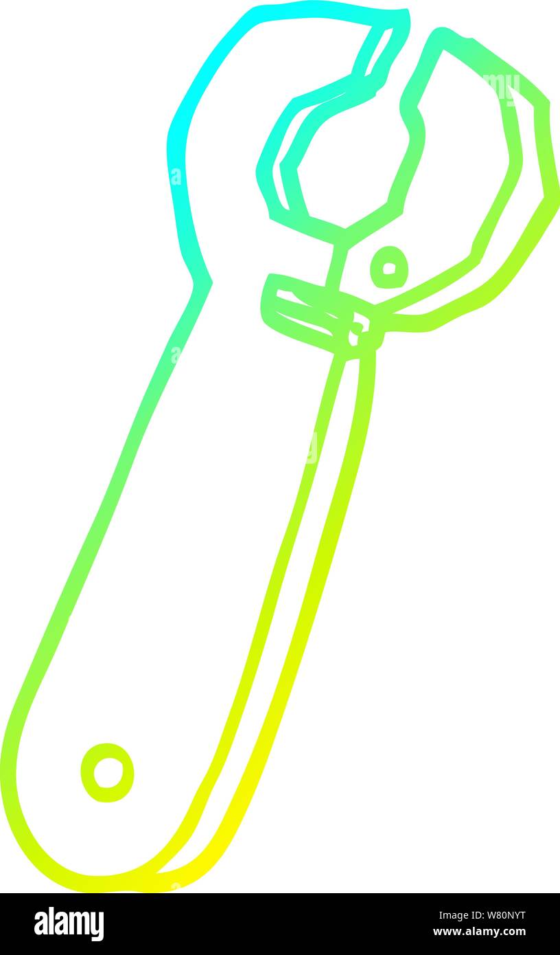 Ligne de gradient froid dessin d'une caricature de l'outil clé Image ...