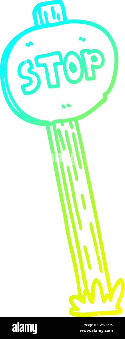 Ligne de gradient froid dessin d'une caricature de la signalisation ...