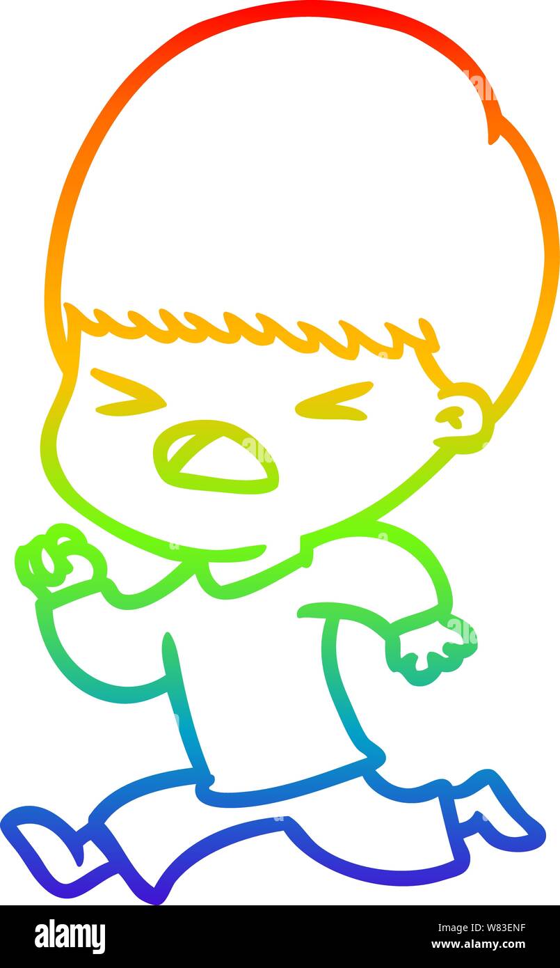 La ligne de gradient dimensions d'un dessin animé a souligné l'homme ...