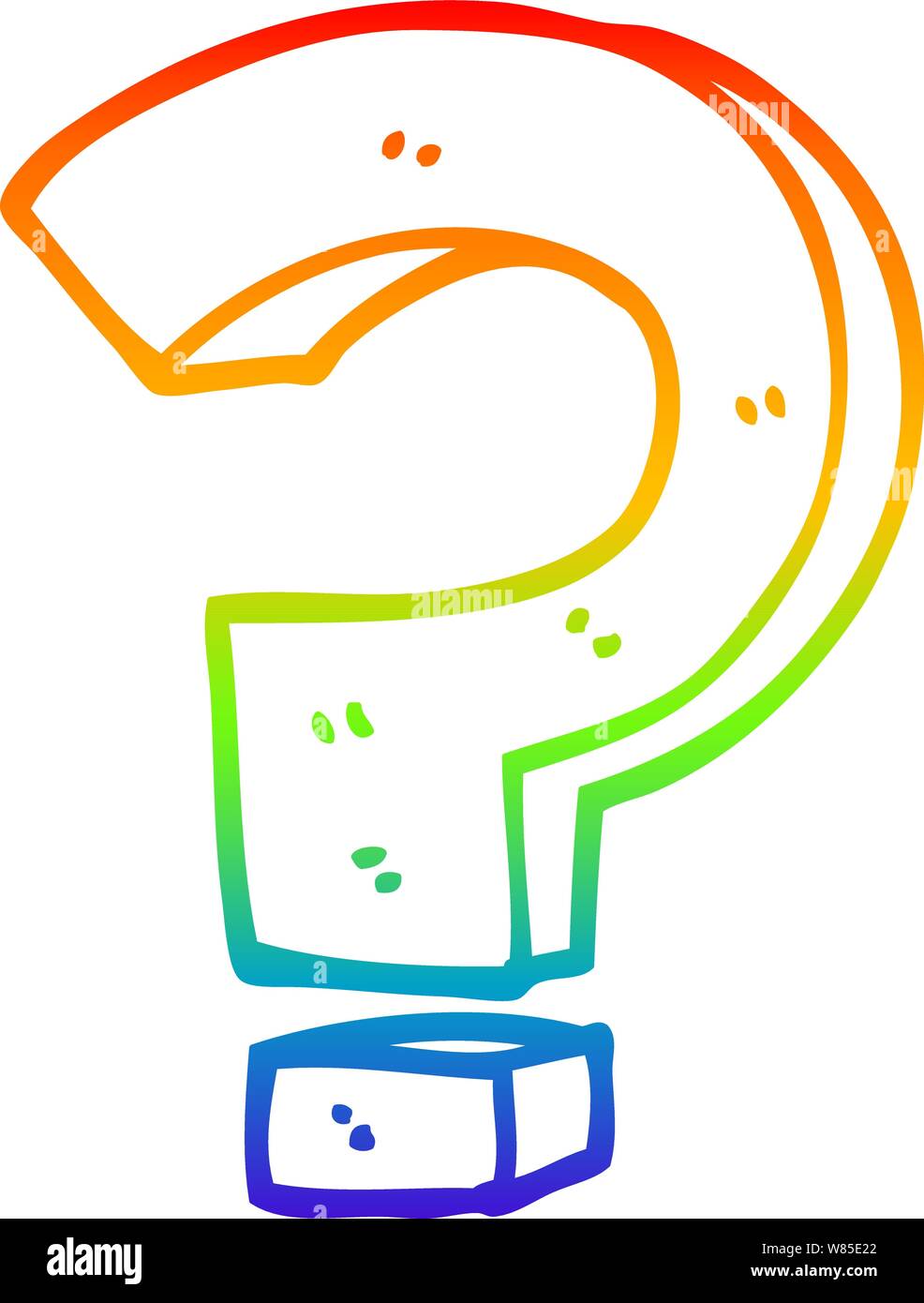 La ligne de gradient dessin d'une caricature question mark Image ...