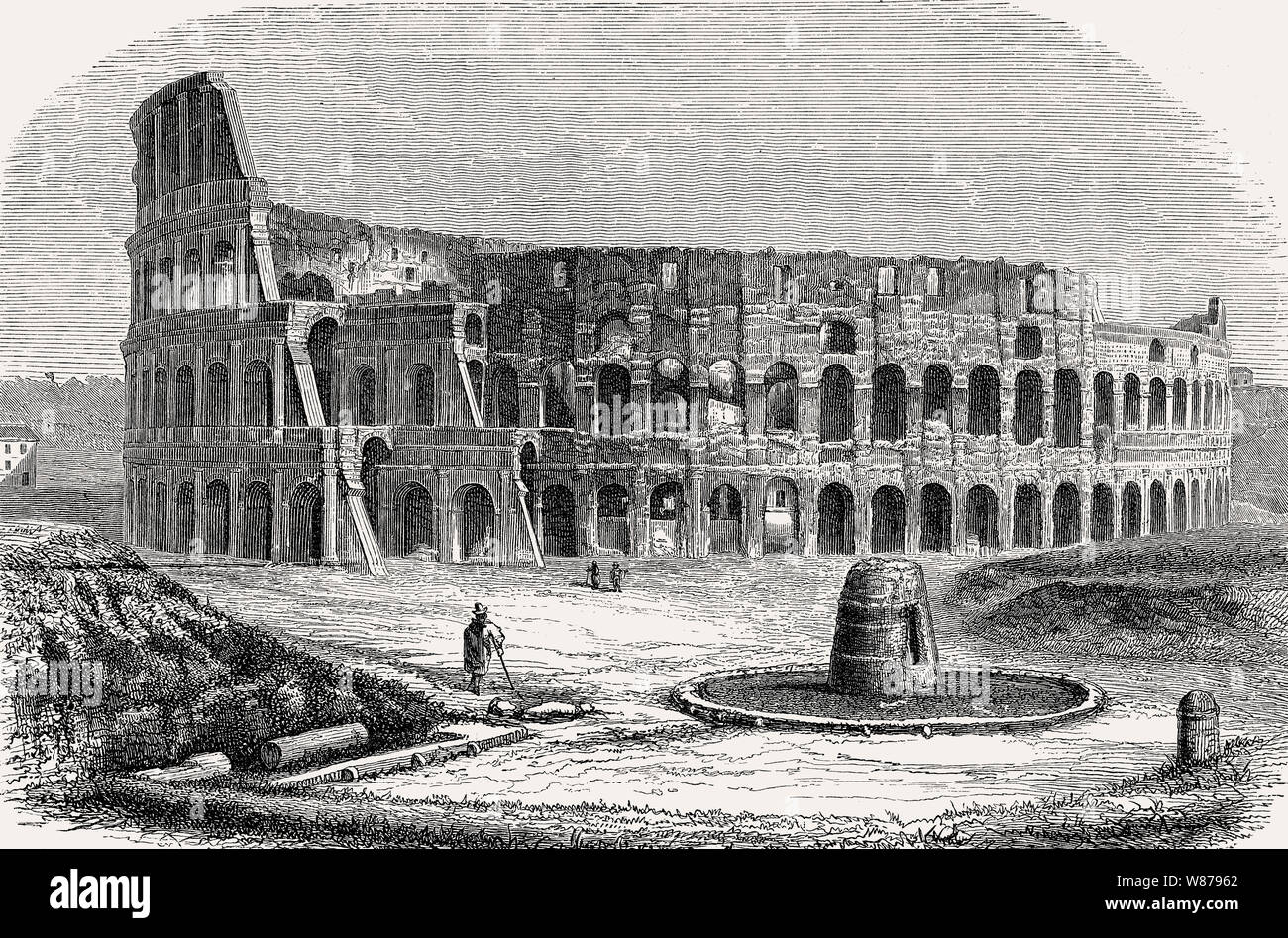 Colosseum rome 19th century view Banque de photographies et d’images à ...
