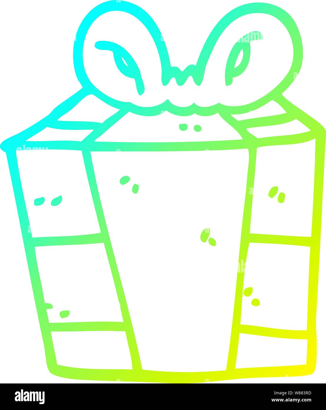 Ligne de gradient froid dessin d'une caricature présente Image ...