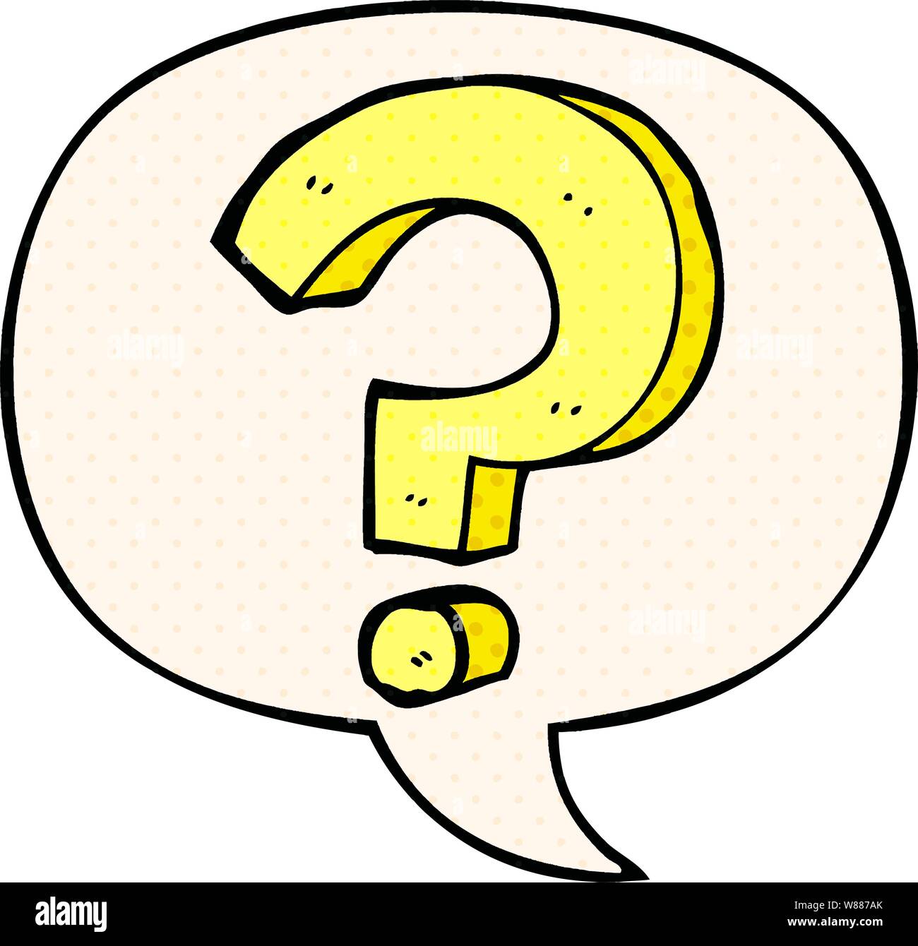 Cartoon question mark avec bulle en style bande dessinée Image ...