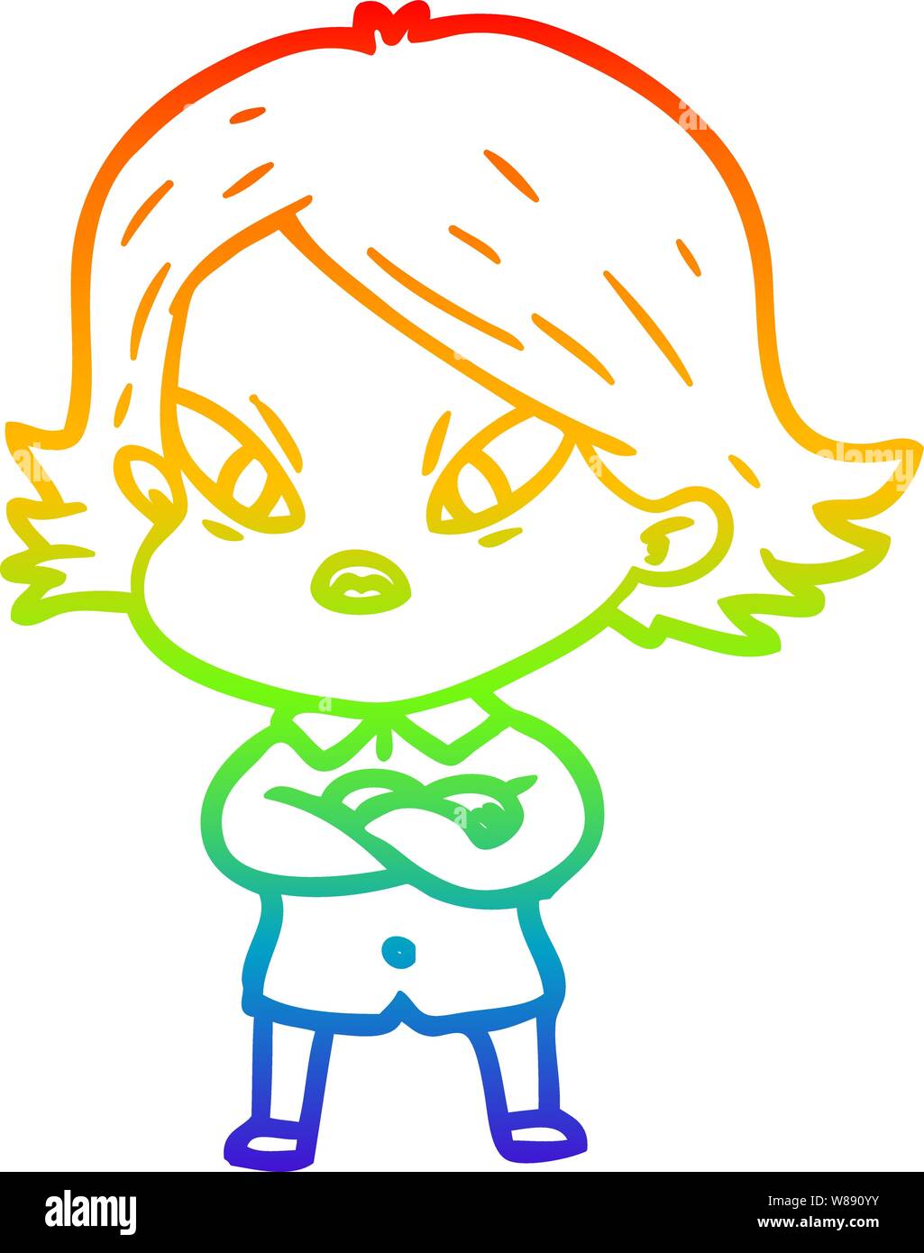 La ligne de gradient dimensions d'un dessin animé a souligné femme ...