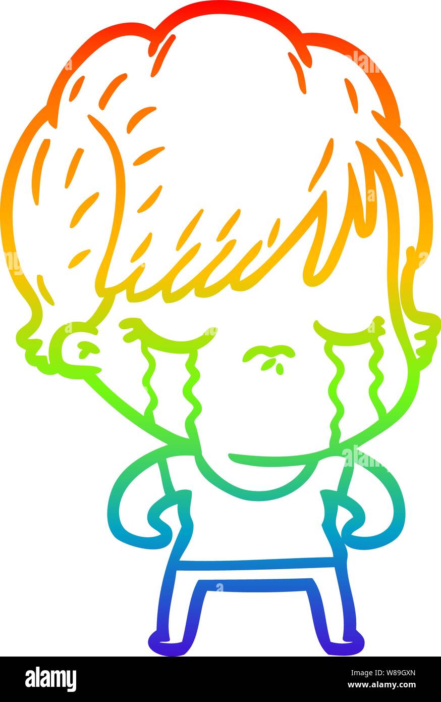 Dessin de femme qui pleure Banque d'images vectorielles - Alamy