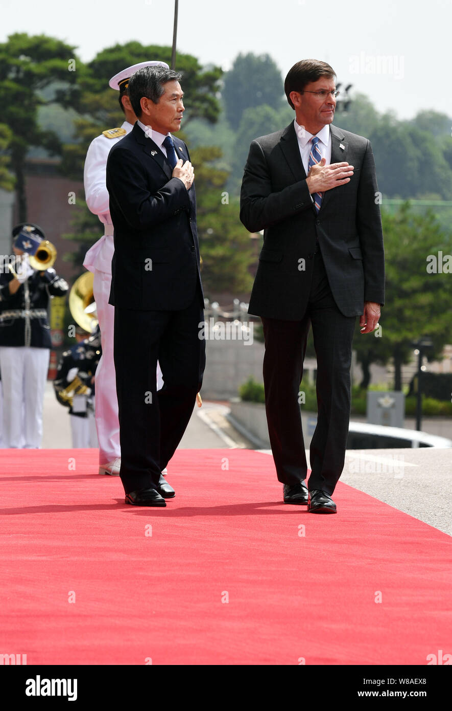 09Th Aug 2019. La défense des États-Unis-Corée S. parle le secrétaire ...