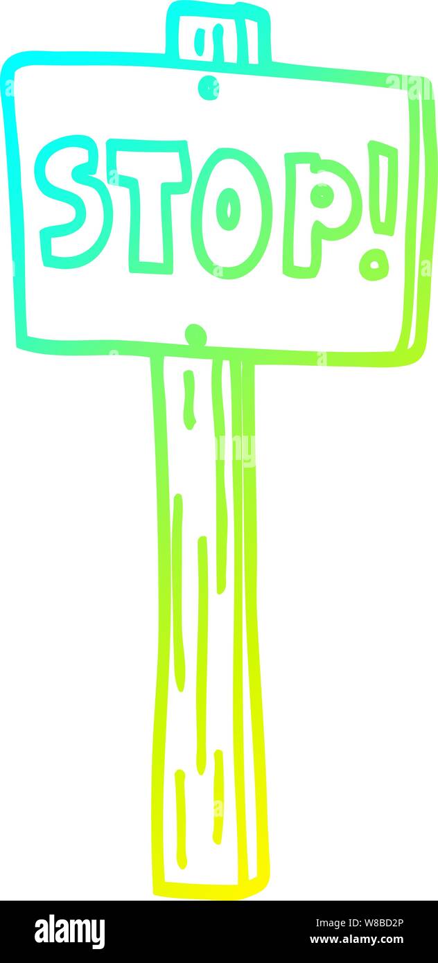 Ligne de gradient froid dessin d'une caricature de la signalisation ...