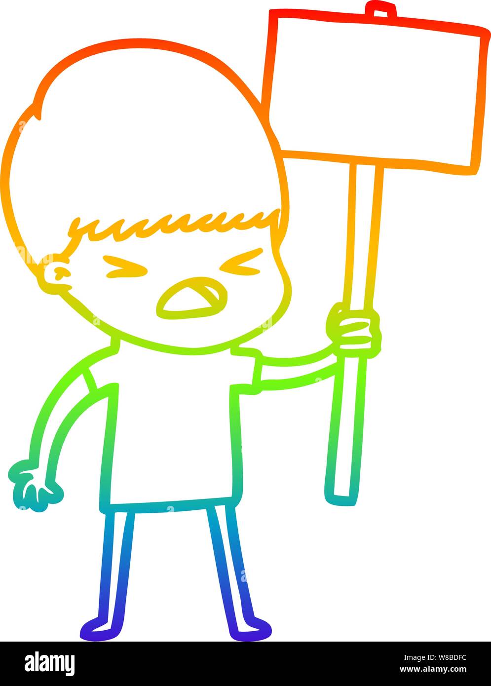 La ligne de gradient dimensions d'un dessin animé a souligné l'homme ...