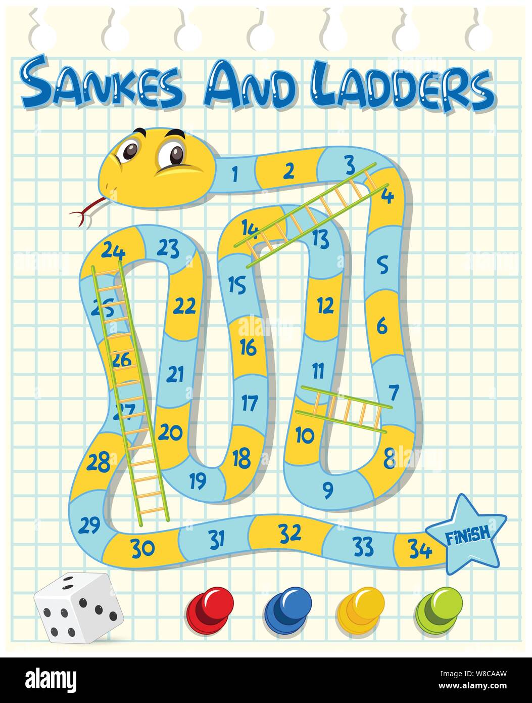 Snakes ladders games Banque d'images vectorielles - Alamy