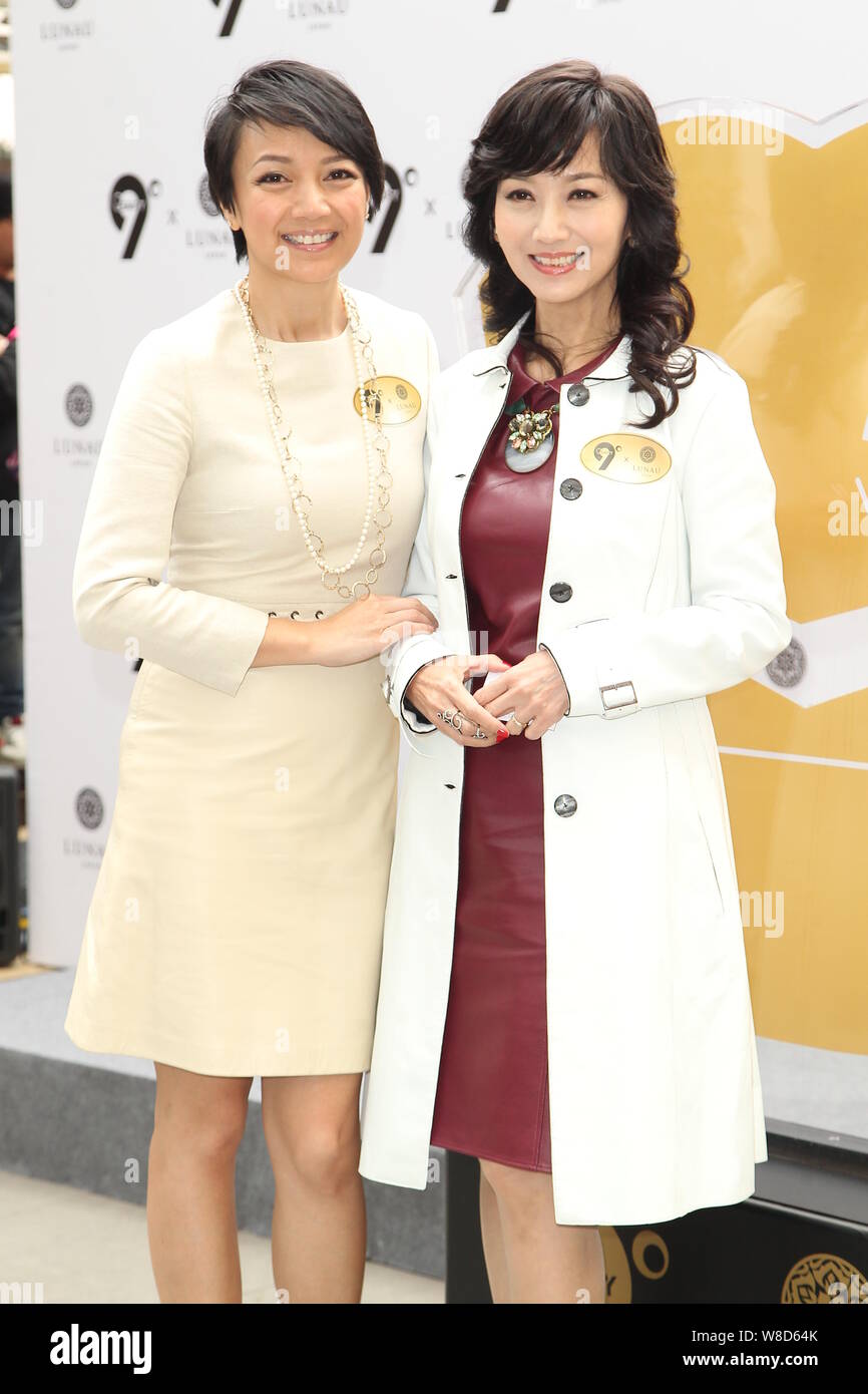 Winnie actrices de Hong Kong Yeung Yuen-yee, gauche, et Angie Chiu ...