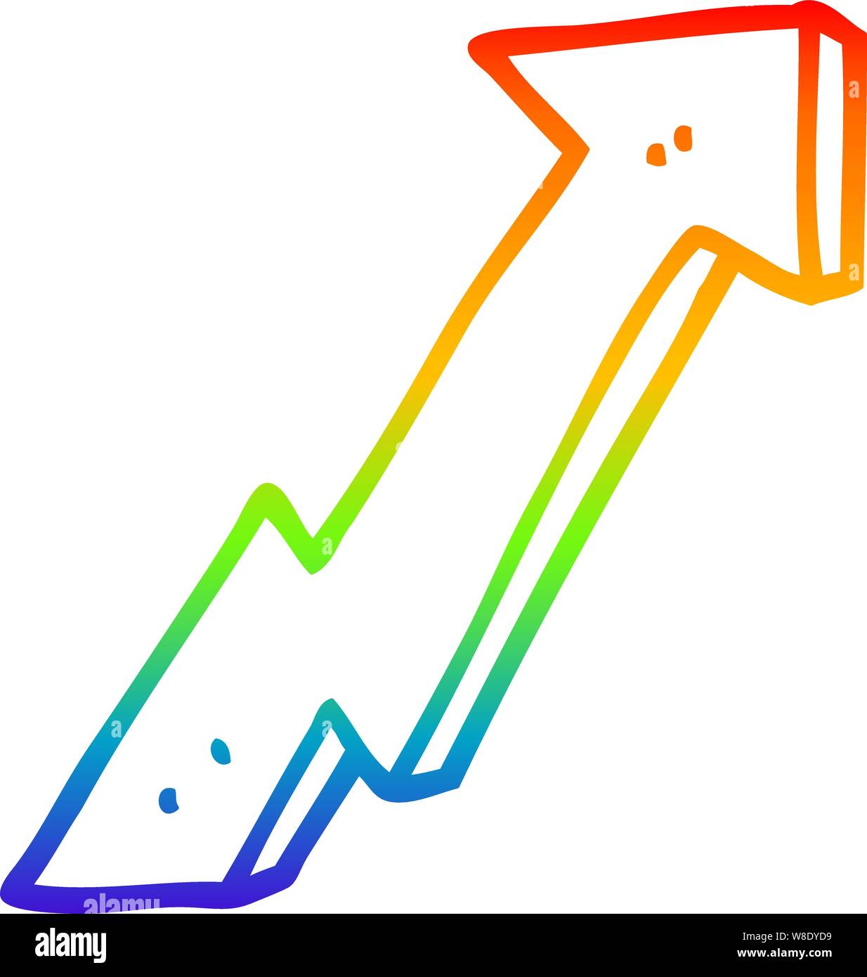 La ligne de gradient dessin d'une flèche de la croissance positive de ...