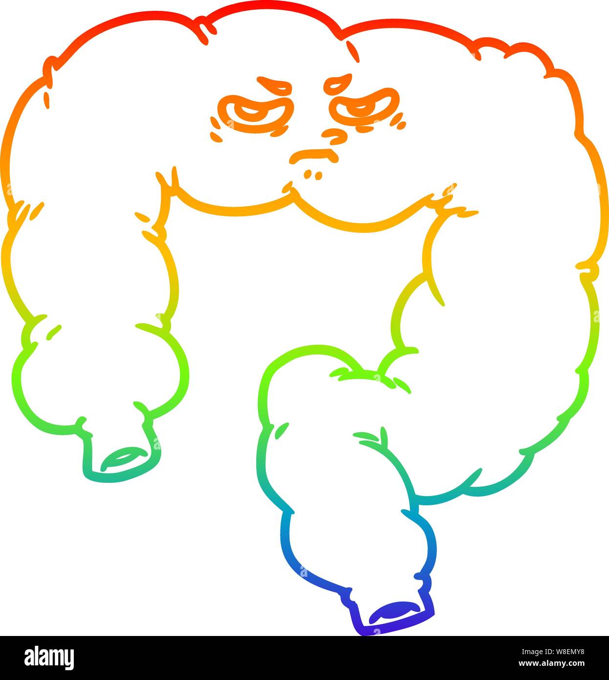 La ligne de gradient dessin d'une caricature du côlon en colère Image ...