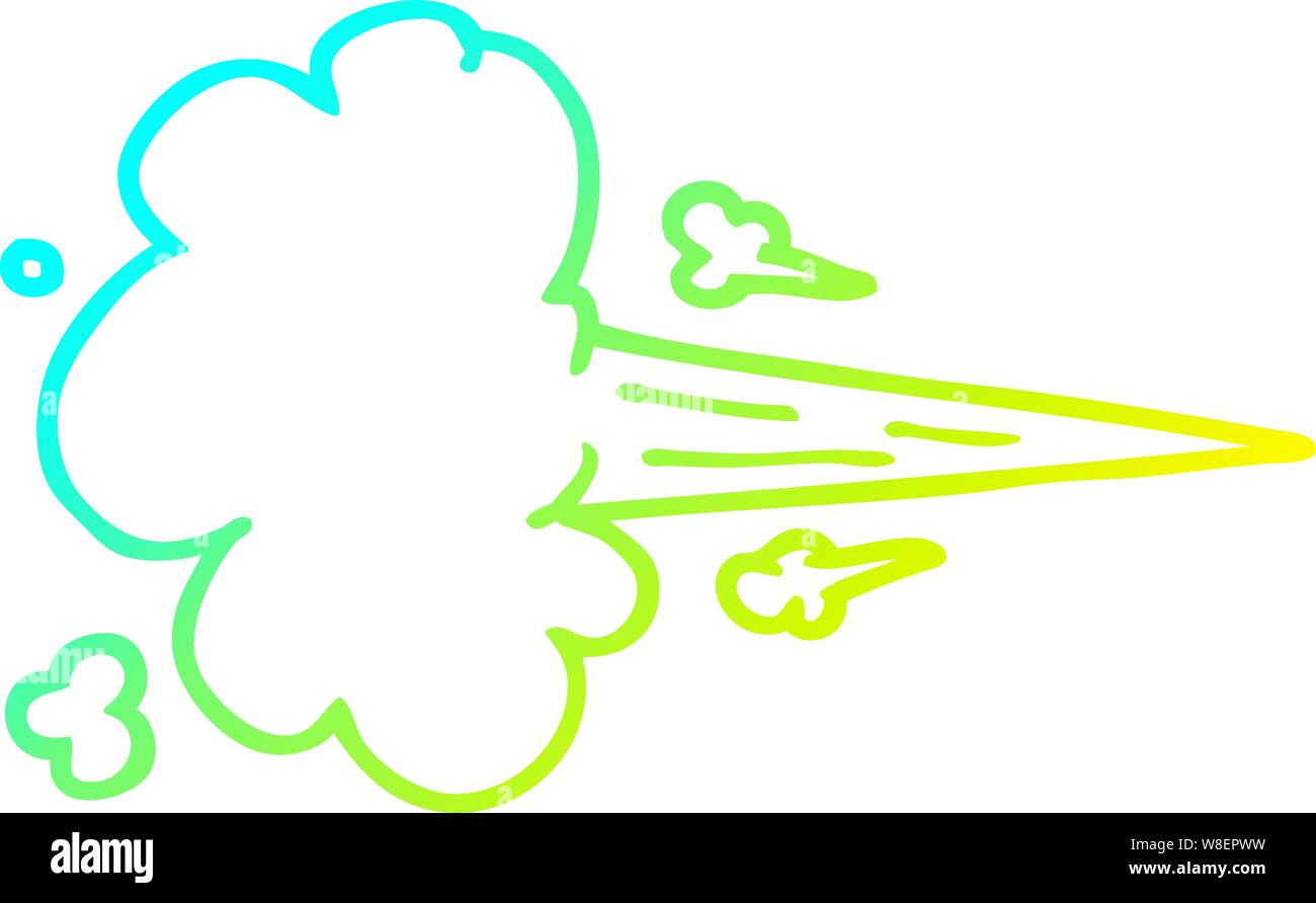 Ligne de gradient froid dessin d'une caricature whooshing cloud Image ...