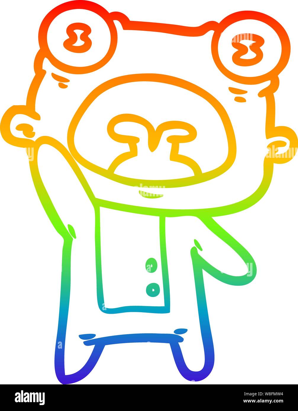 La ligne de gradient dessin d'une étrange forme alien cartoon Image ...