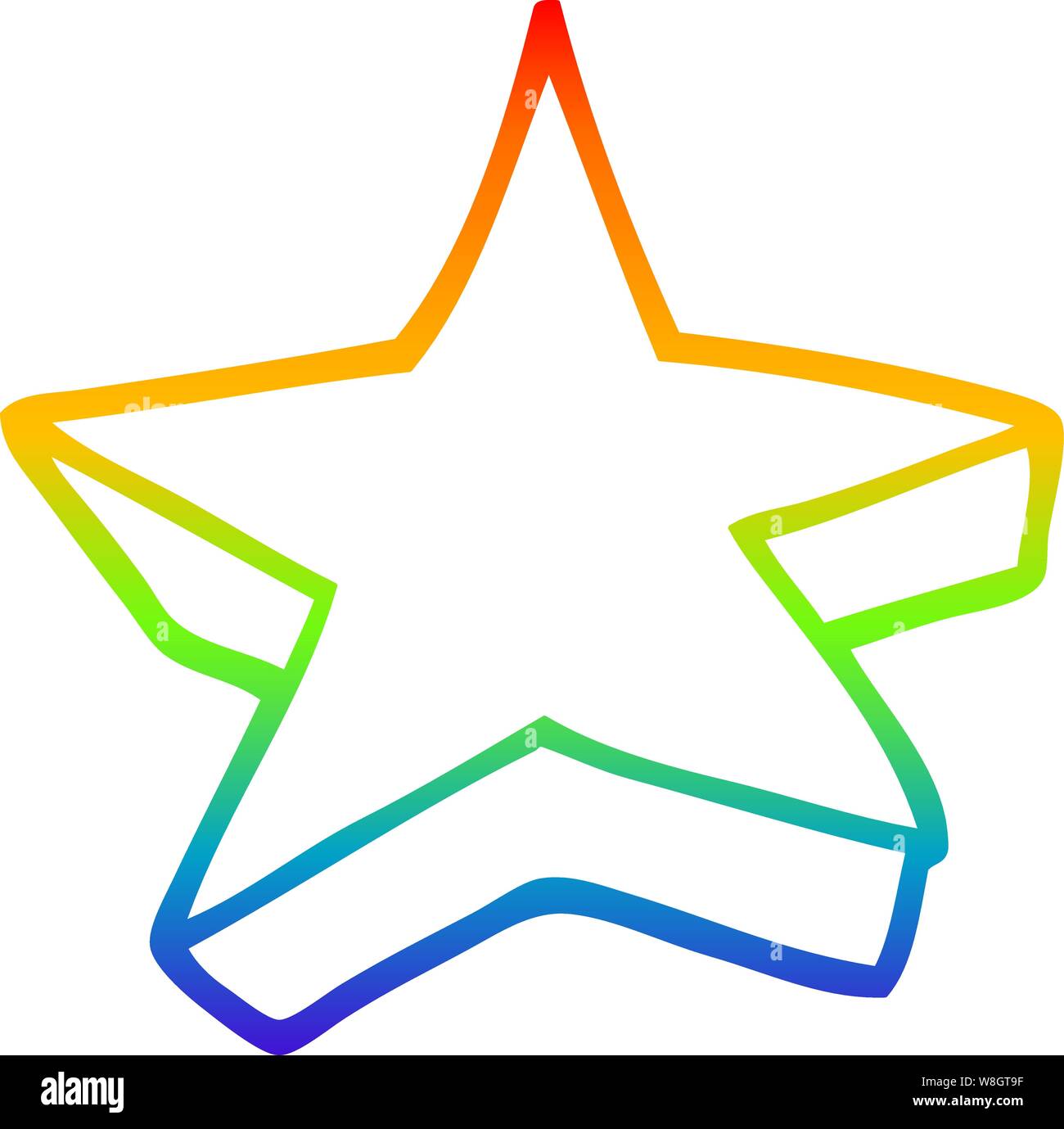 La ligne de gradient dessin d'une caricature shooting star Image ...