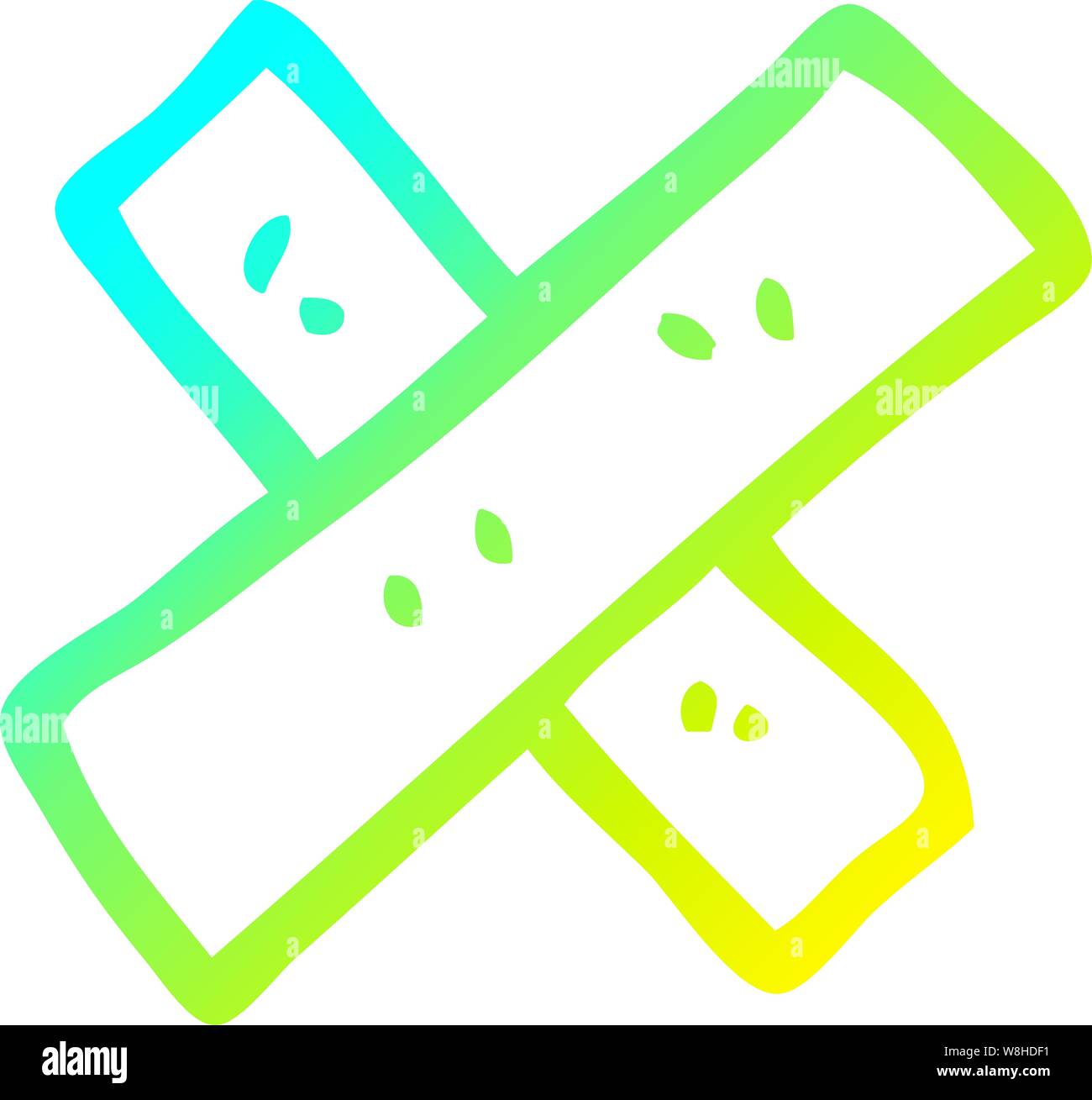 Ligne de gradient froid dessin d'une caricature medical sparadrap Image ...