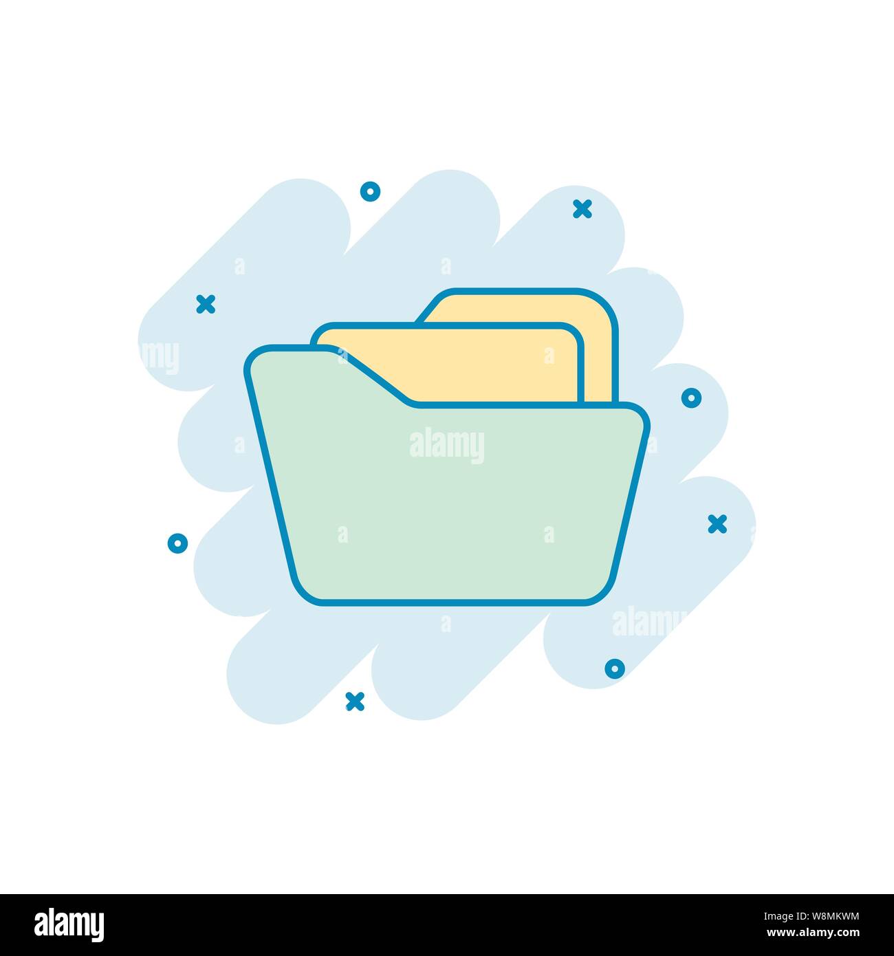 L'icône de dossier dans le style comique. Vector cartoon illustration ...