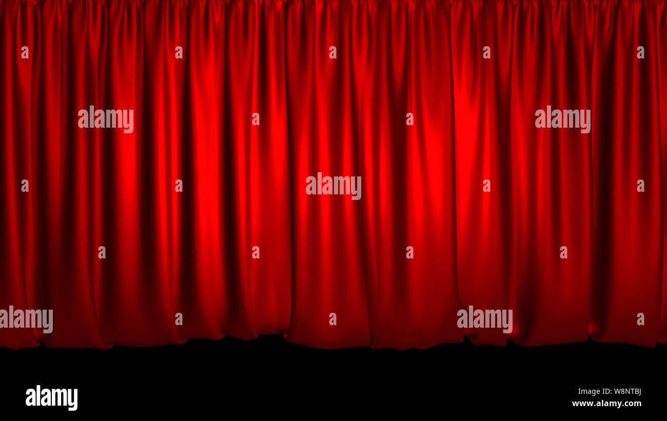 Le rendu 3D d'un beau rideau de scène pour un théâtre ou d'opéra. Tissu ...