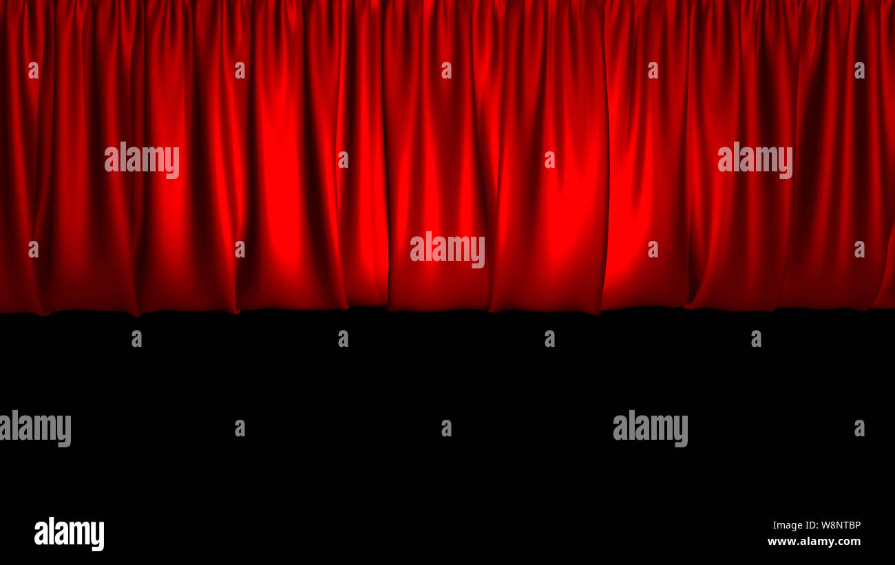 Le rendu 3D d'un beau rideau de scène pour un théâtre ou d'opéra. Tissu ...