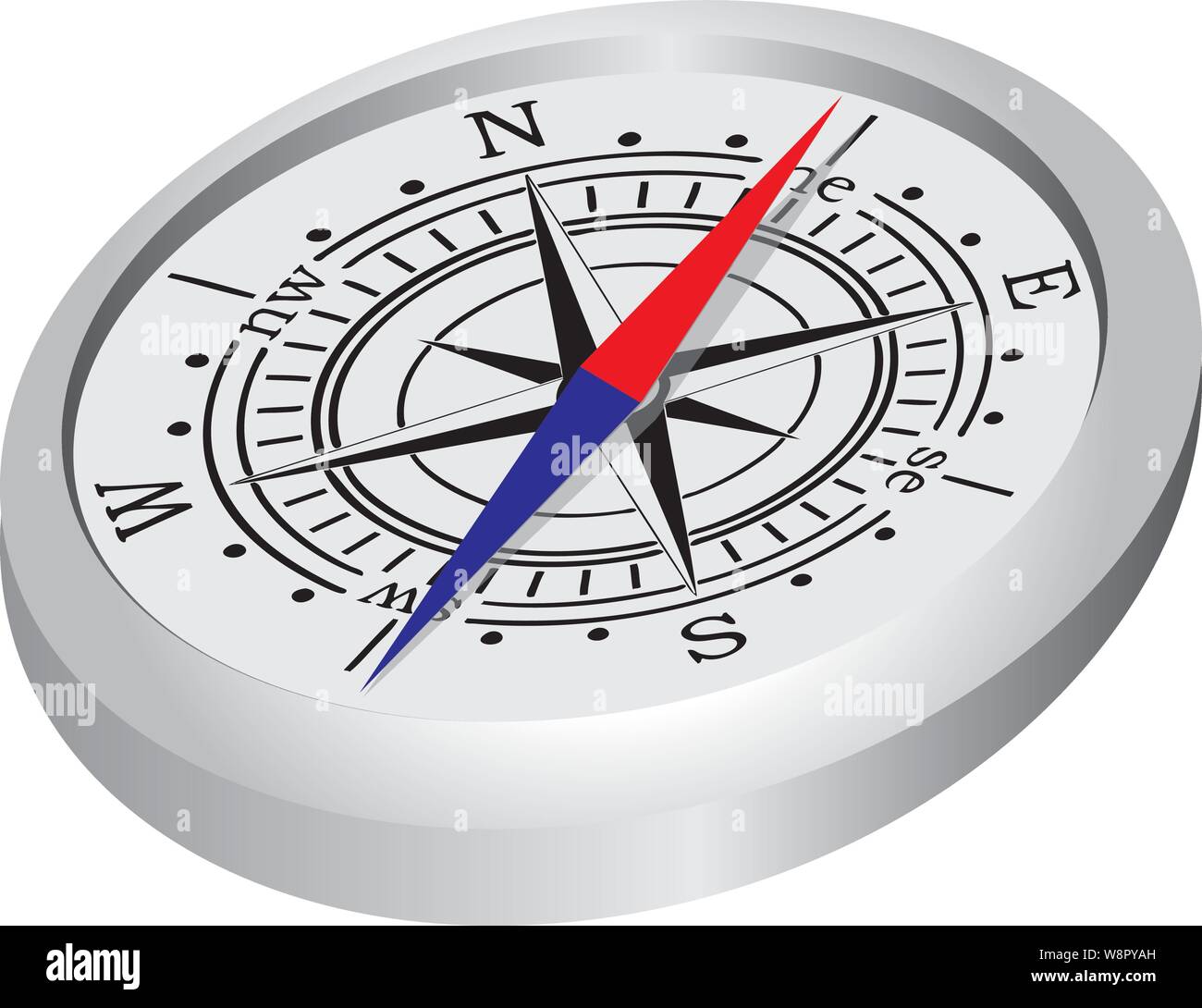 Aiguille de boussole rouge Banque d'images vectorielles - Alamy