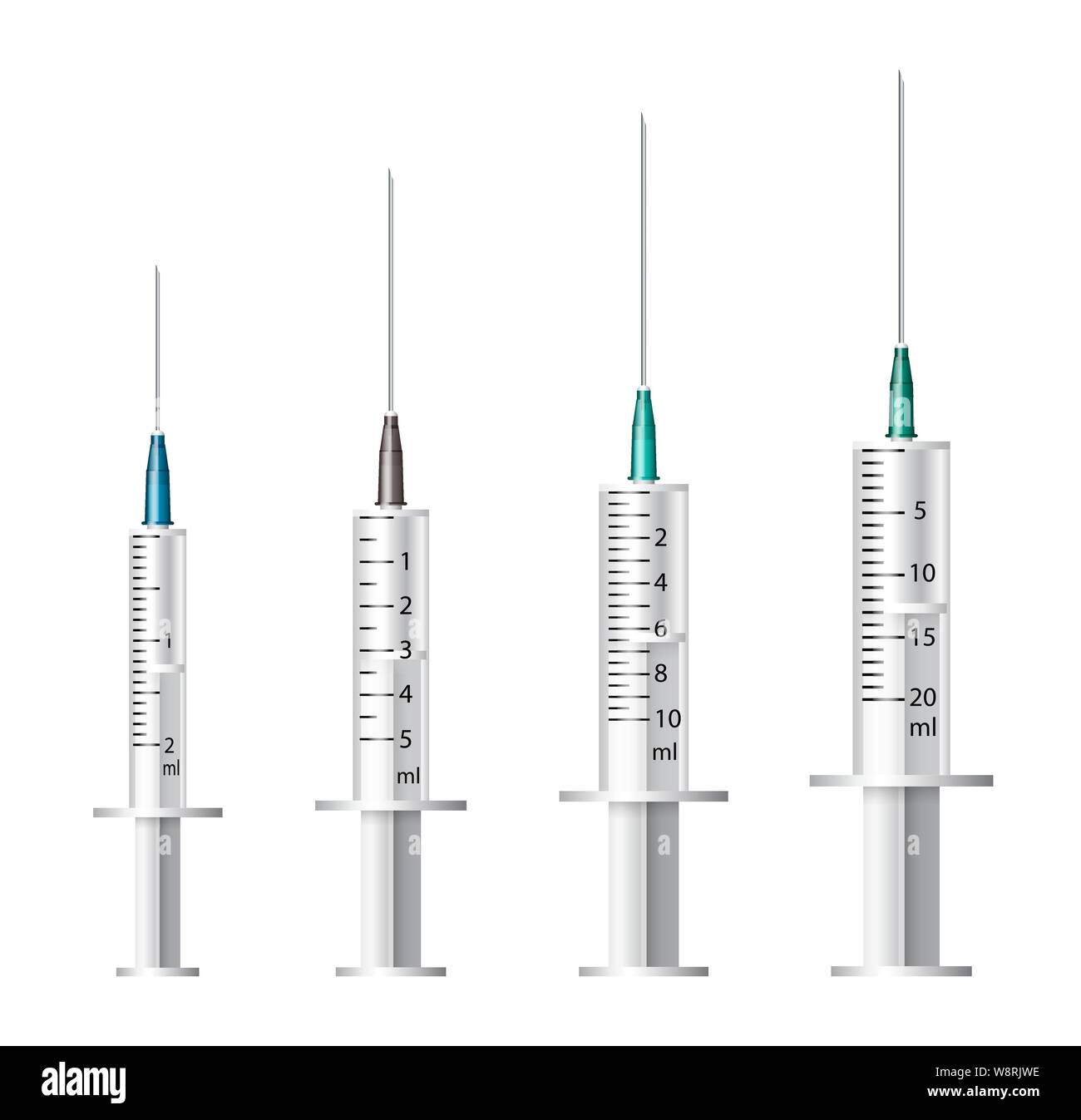 Seringue médicale. Ensemble de seringues jetables en plastique de ...