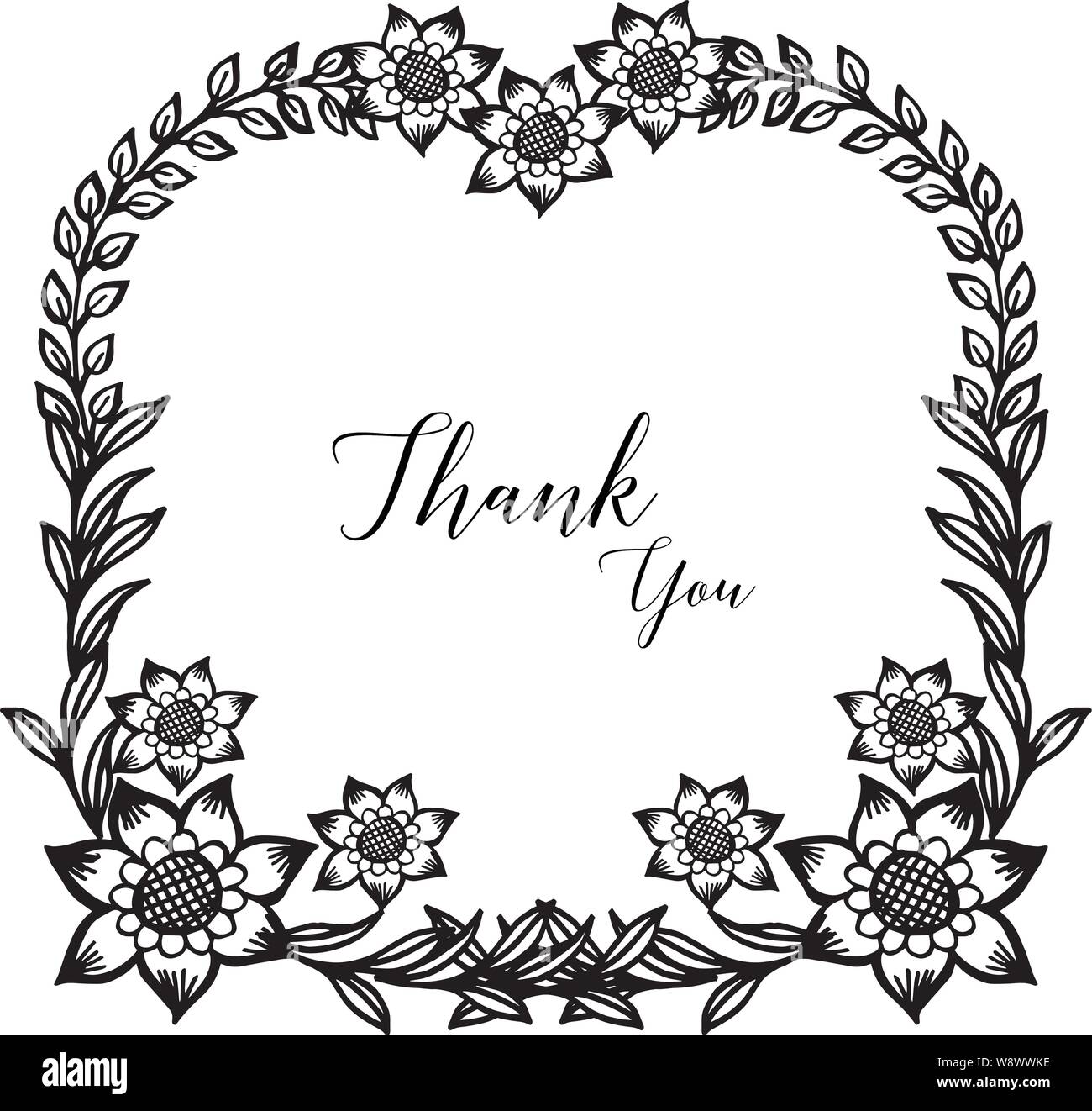 Carte de papier peint fleuri, merci de beau floral frame. Vector ...