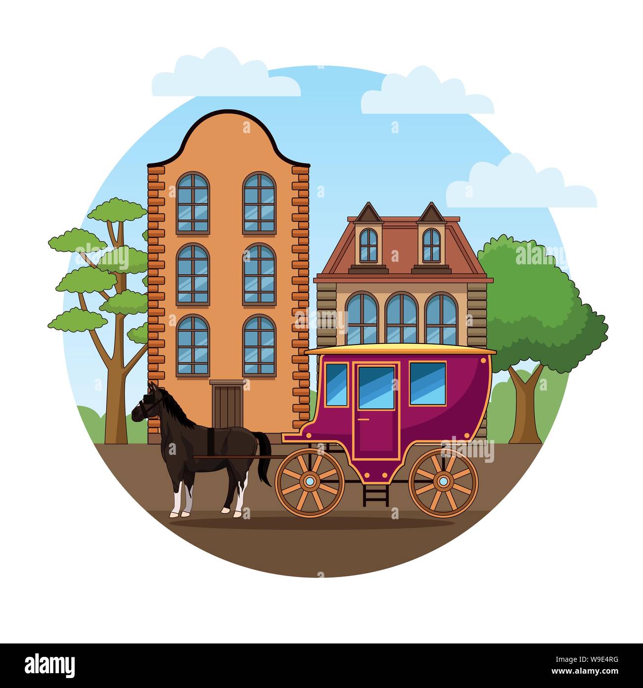 Char tiré par un cheval Banque d'images vectorielles - Alamy