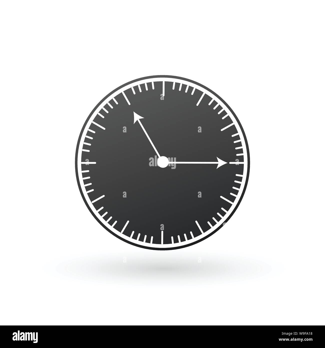 Icône Horloge noir. Symbole du temps. Vector illustration isolé Image ...