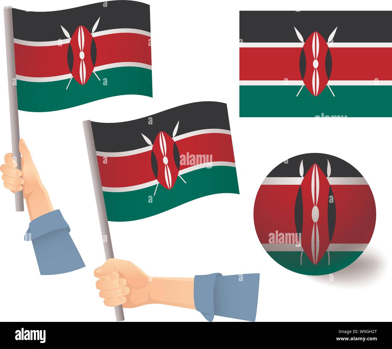 Drapeau du Kenya dans la main. Ballon drapeau. Drapeau national du ...