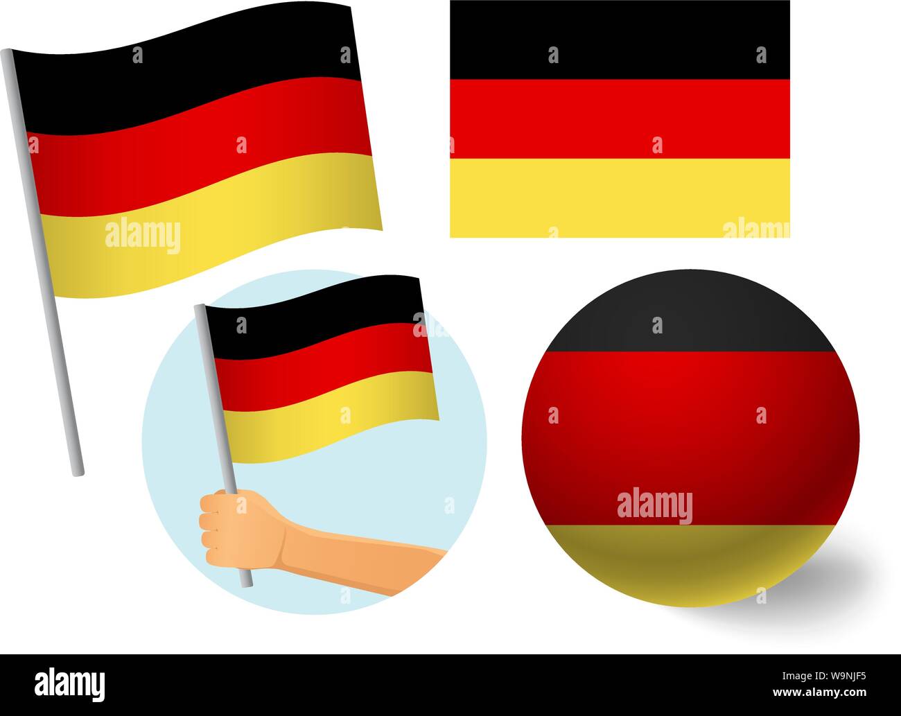 Allemagne flag icon set. Drapeau national de l'Allemagne vector ...