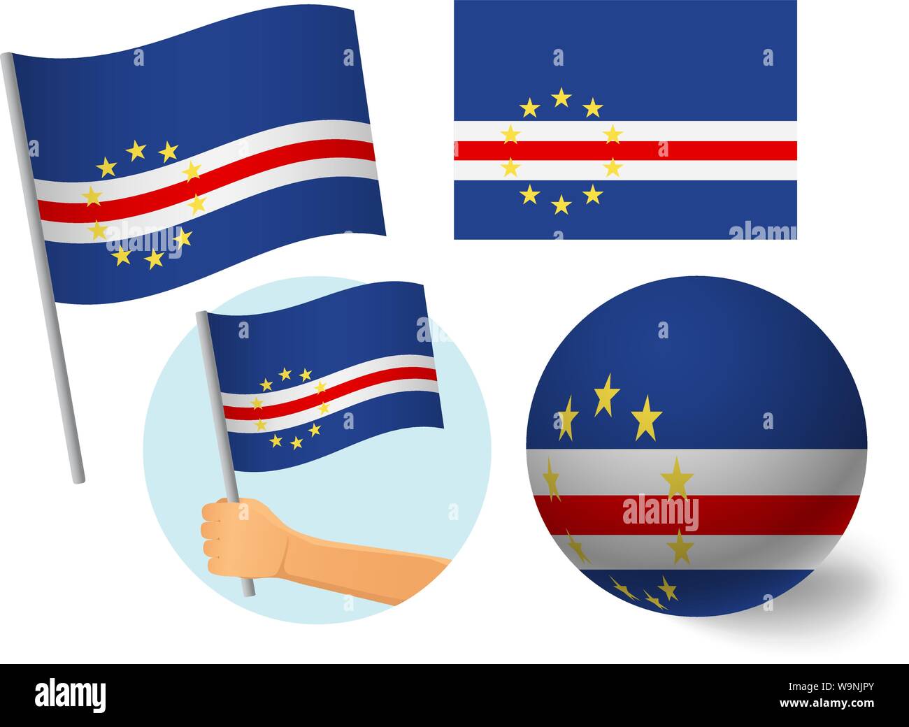 L'icône du drapeau du Cap Vert. Drapeau national du Cap-vert vector ...