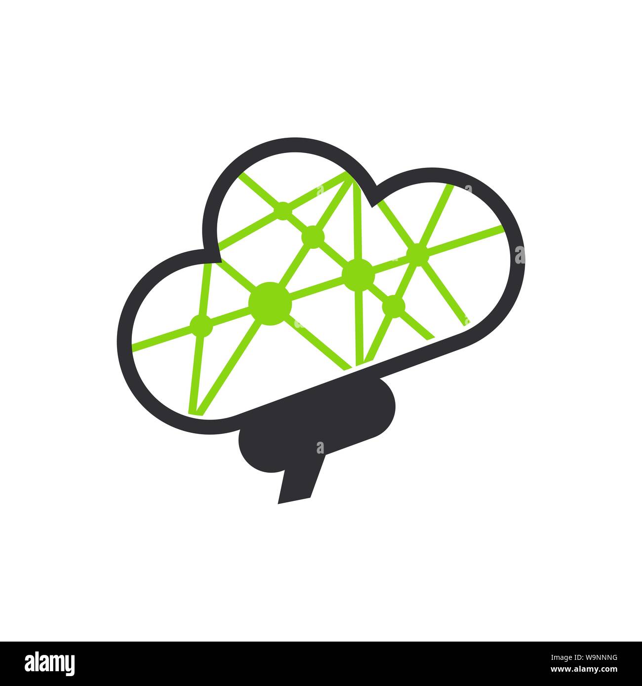 Logo du cerveau pense modèle concept idée d'icône de la pensée de remue ...