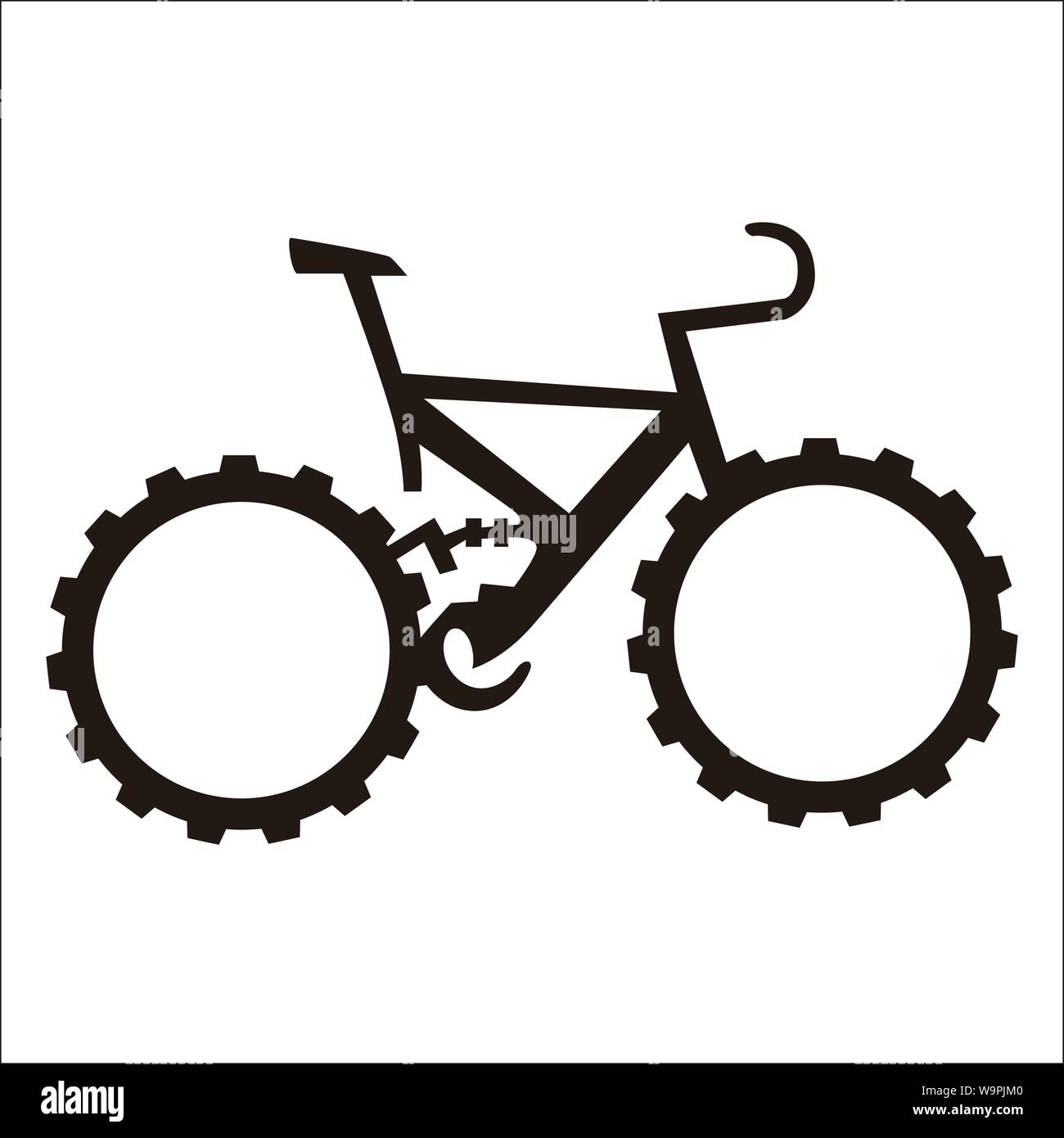 Downhill mountain bike rider Banque d'images vectorielles - Alamy
