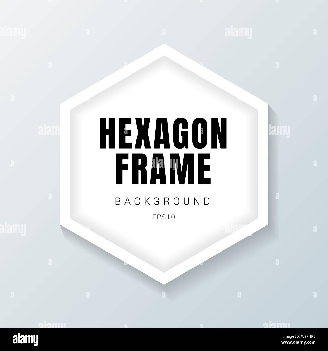 Hexagone blanc réaliste maquette du châssis sur fond gris. Vous pouvez ...