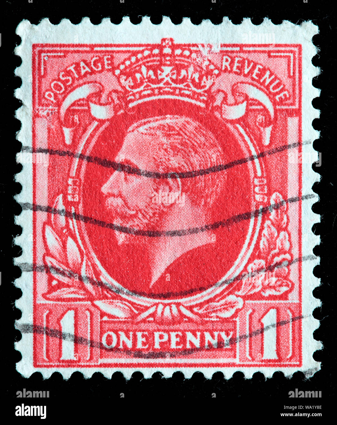 British one penny postage stamp Banque de photographies et d’images à ...