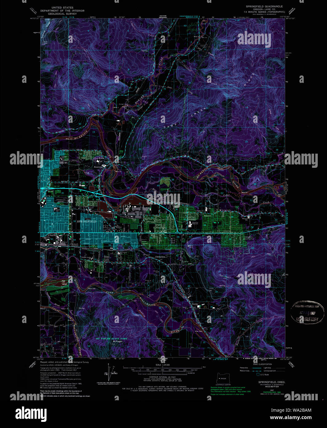 Carte de springfield oregon Banque de photographies et d’images à haute ...