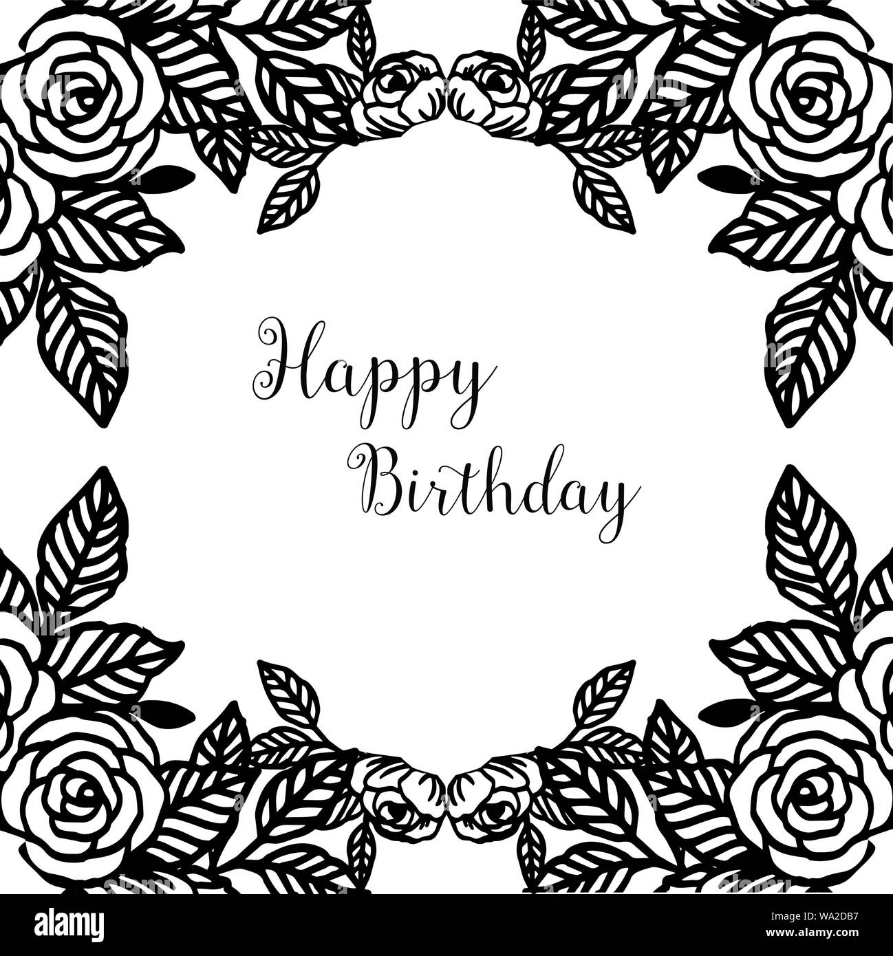 Belle couronne frame, joyeux anniversaire lettrage, conception de ...