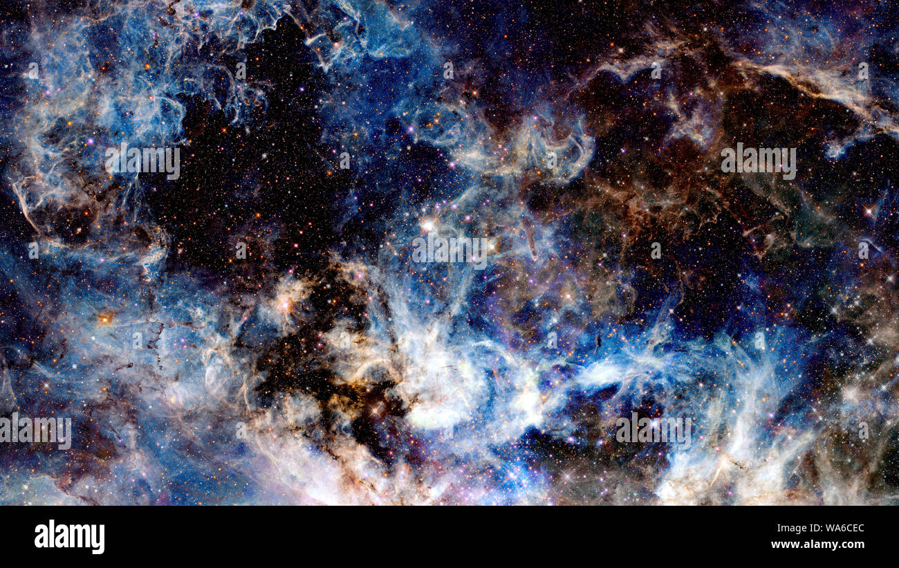 Espace infini de fond avec des nébuleuses et des étoiles. Les éléments ...