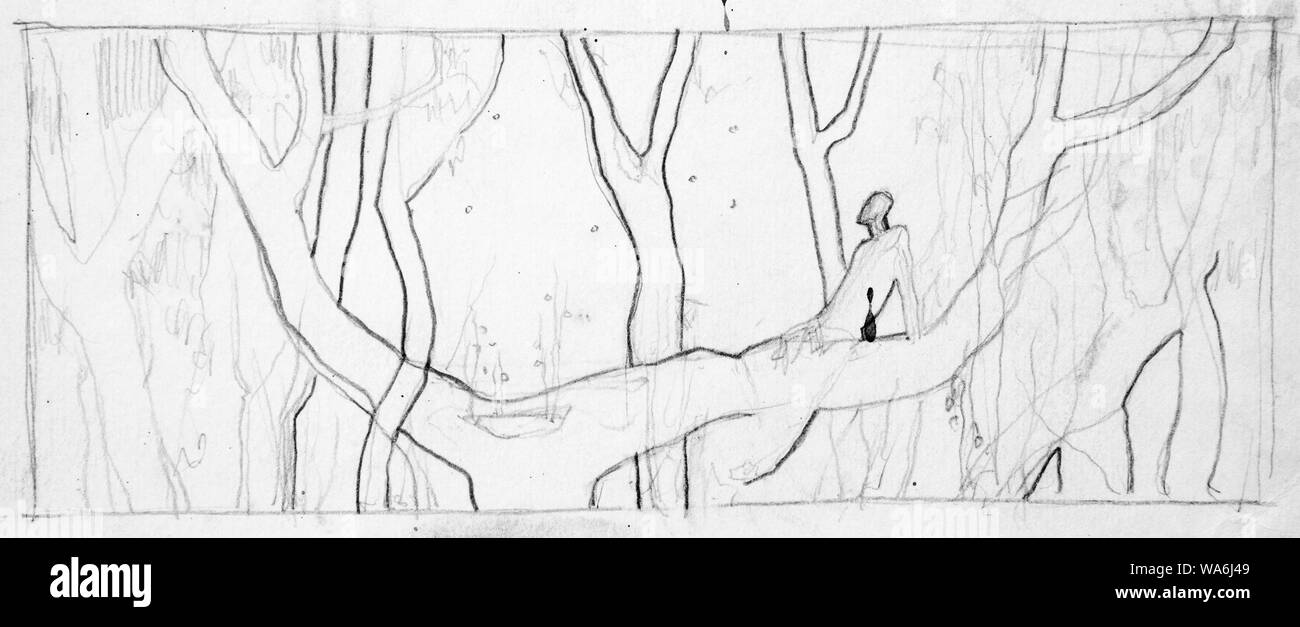 Dessin au crayon, croquis illustration Photo Stock - Alamy