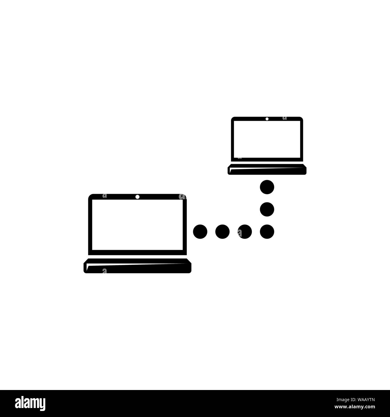 Réseau informatique local, connexion Lan . Icône vecteur illustration ...