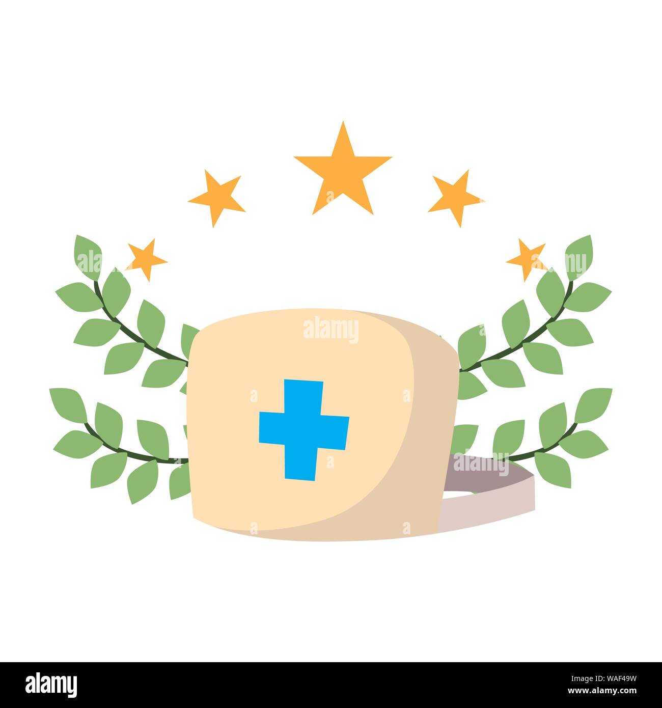 Bonne fête du travail - emblème infirmière hat vector illustration ...