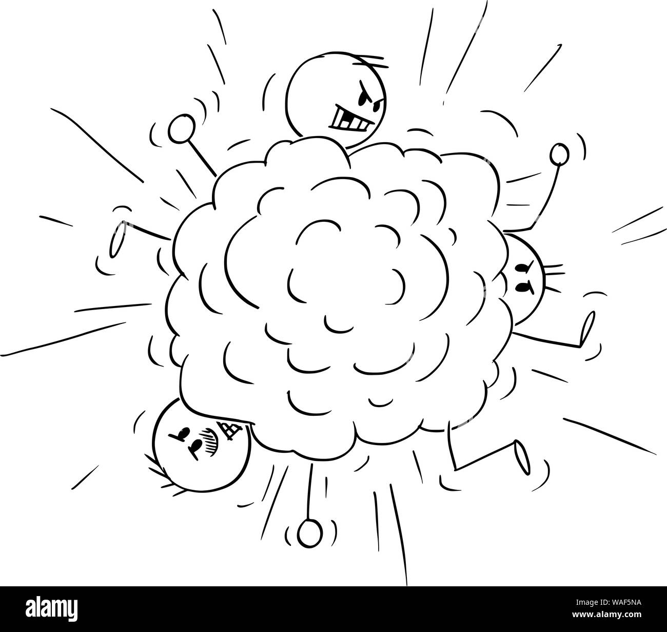 Vector cartoon stick figure dessin illustration conceptuelle du groupe ...