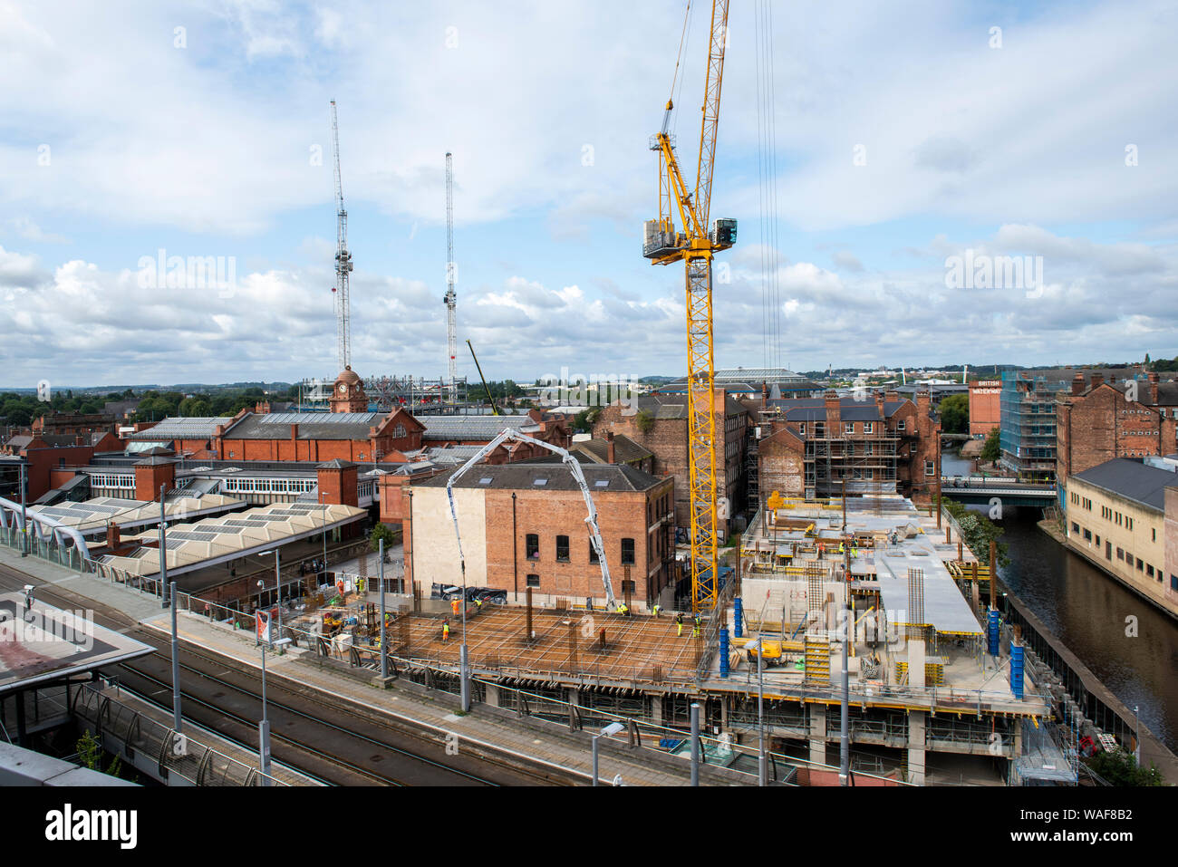 La construction dans la partie sud du centre-ville de Nottingham ...