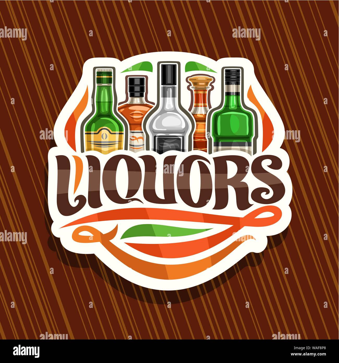 Logo Vector pour les liqueurs, white decorative sign board pour le ...