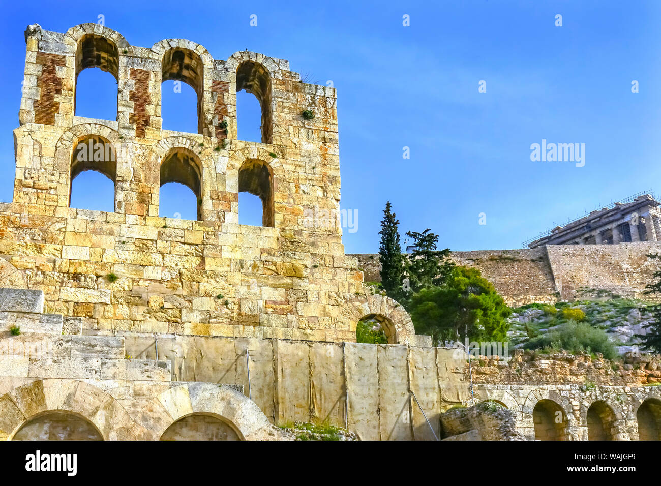 Odéon d'Hérode Atticus Parthénon Acropole, Athènes, Grèce. Théâtre de ...